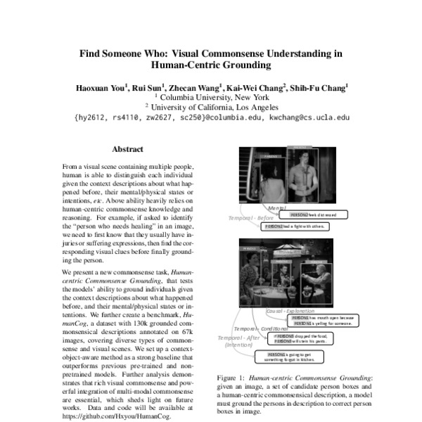Find Someone Who: Visual Commonsense Understanding in Human-Centric Grounding - ACL Anthology