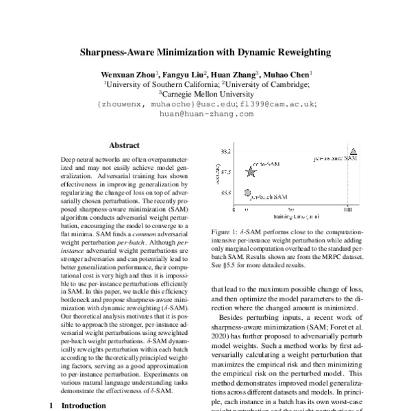 Sharpness-Aware Minimization with Dynamic Reweighting - ACL Anthology