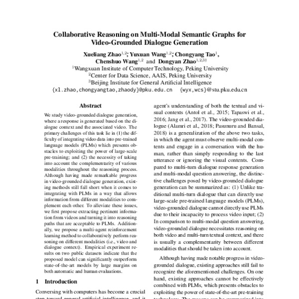Collaborative Reasoning on Multi-Modal Semantic Graphs for Video-Grounded Dialogue Generation ...