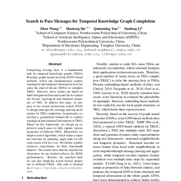 Search to Pass Messages for Temporal Knowledge Graph Completion - ACL Anthology