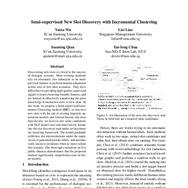 Semi-supervised New Slot Discovery with Incremental Clustering - ACL ...