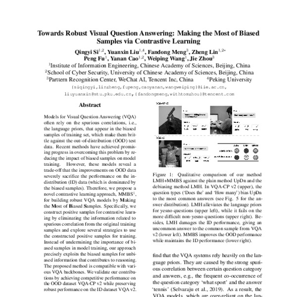 Towards Robust Visual Question Answering: Making the Most of Biased Samples via Contrastive ...