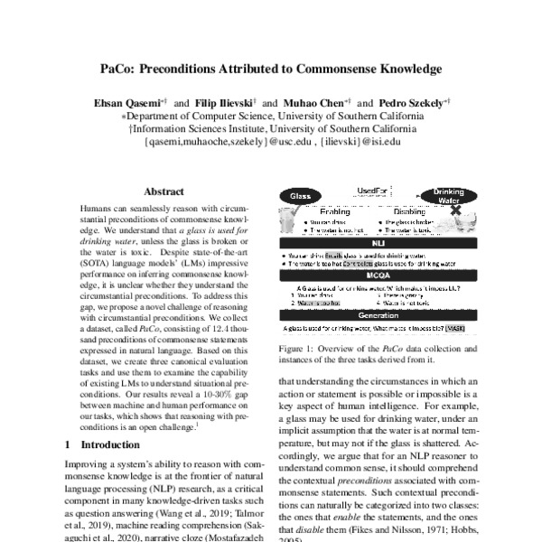PaCo: Preconditions Attributed to Commonsense Knowledge - ACL Anthology