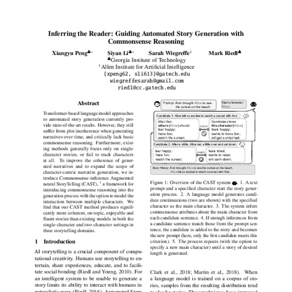 Inferring the Reader: Guiding Automated Story Generation with Commonsense Reasoning - ACL Anthology