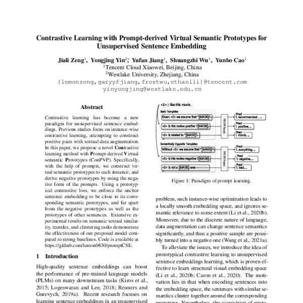 Contrastive Learning with Prompt-derived Virtual Semantic Prototypes for Unsupervised Sentence ...