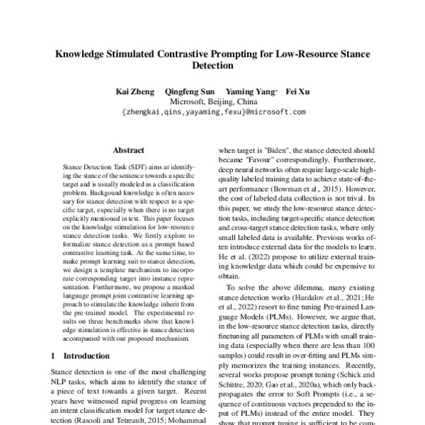Knowledge Stimulated Contrastive Prompting for Low-Resource Stance Detection - ACL Anthology