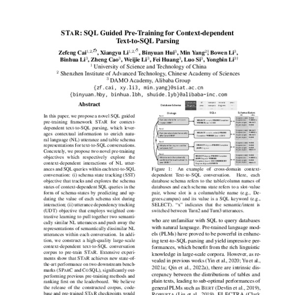 STAR: SQL Guided Pre-Training for Context-dependent Text-to-SQL Parsing - ACL Anthology