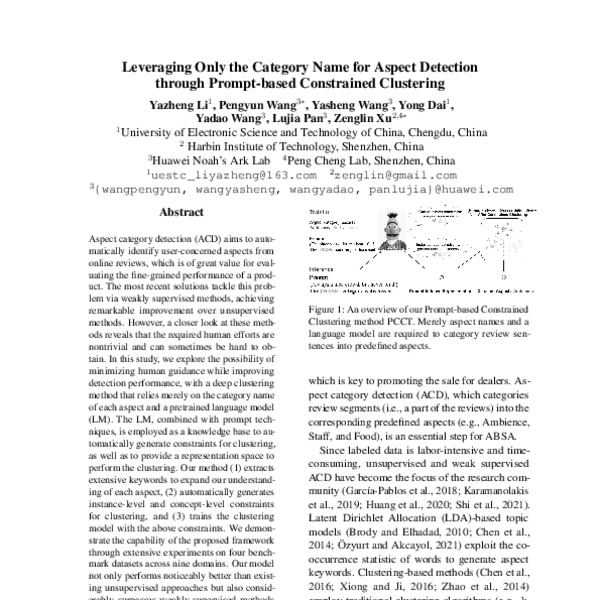 Leveraging Only the Category Name for Aspect Detection through Prompt-based Constrained ...