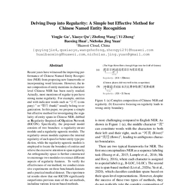 Delving Deep into Regularity: A Simple but Effective Method for Chinese Named Entity Recognition ...