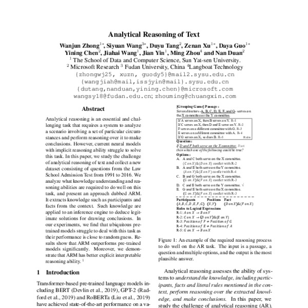 Analytical Reasoning of Text - ACL Anthology