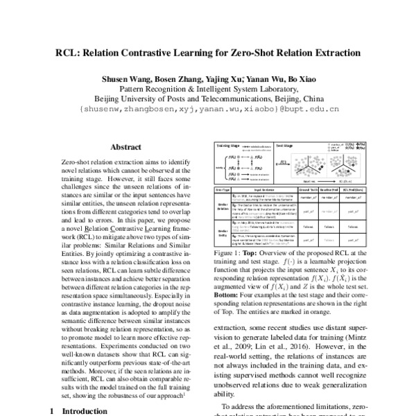 RCL: Relation Contrastive Learning for Zero-Shot Relation Extraction - ACL Anthology