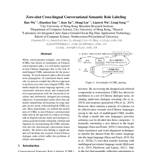 Zero-shot Cross-lingual Conversational Semantic Role Labeling - ACL Anthology