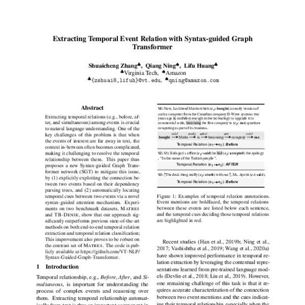 Extracting Temporal Event Relation With Syntax Guided Graph Transformer Acl Anthology