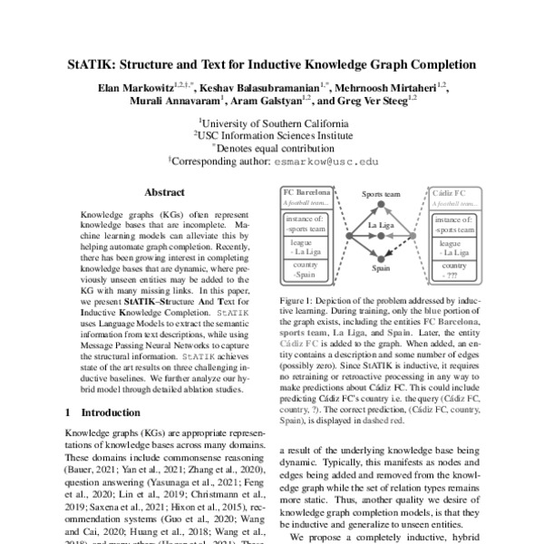 StATIK: Structure and Text for Inductive Knowledge Graph Completion - ACL Anthology