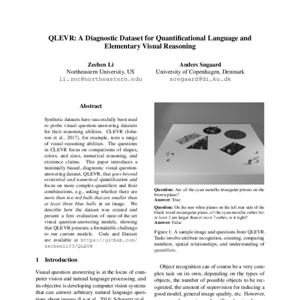 QLEVR: A Diagnostic Dataset for Quantificational Language and Elementary Visual Reasoning - ACL ...