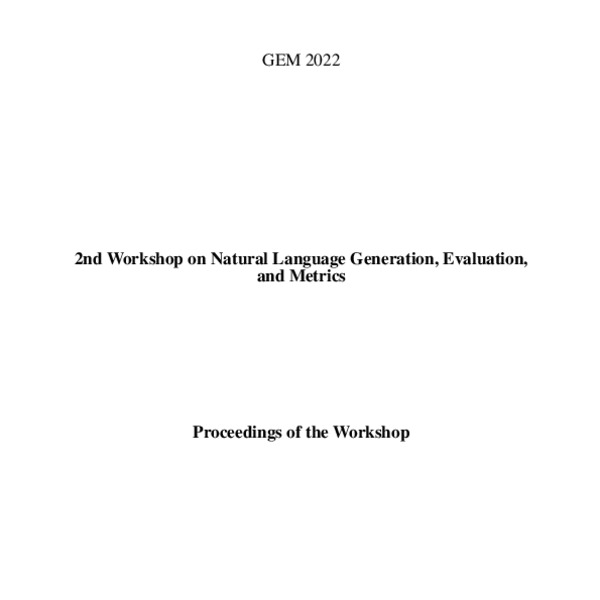 Proceedings of the Second Workshop on Natural Language Generation ...