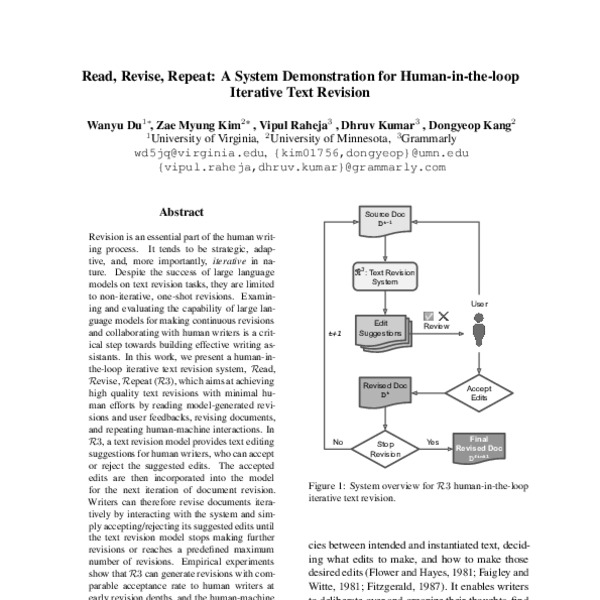 Read, Revise, Repeat: A System Demonstration for Human-in-the-loop Iterative Text Revision - ACL ...
