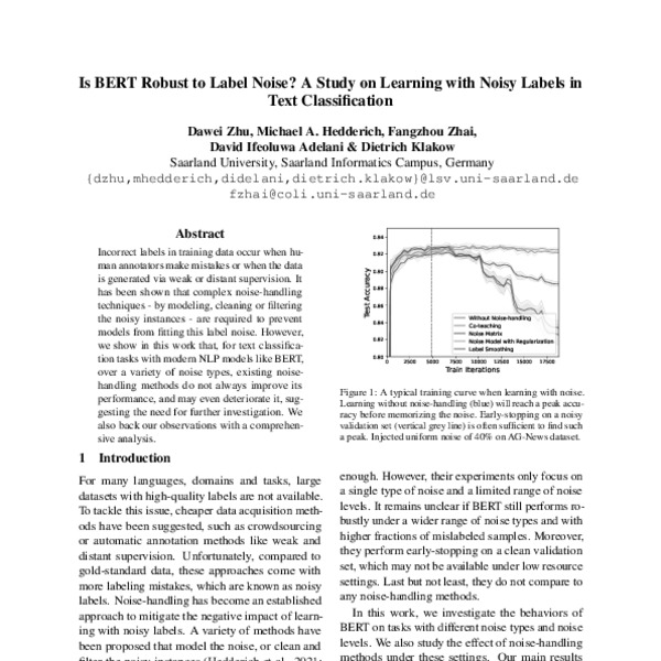 Is BERT Robust to Label Noise? A Study on Learning with Noisy Labels in ...