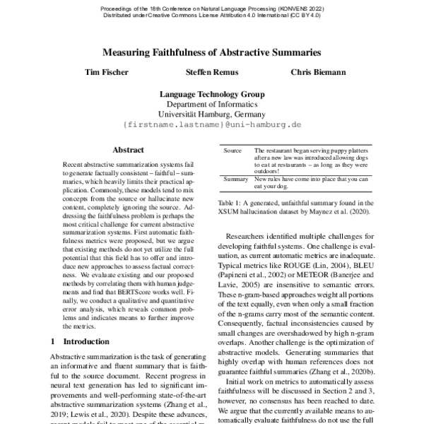 Measuring Faithfulness of Abstractive Summaries - ACL Anthology