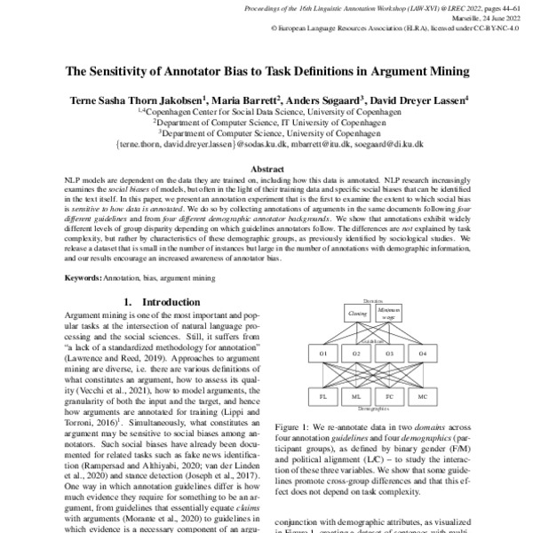 The Sensitivity Of Annotator Bias To Task Definitions In Argument Mining Acl Anthology