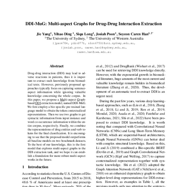 DDI-MuG: Multi-aspect Graphs for Drug-Drug Interaction Extraction - ACL ...