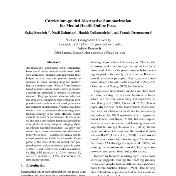 Curriculum-guided Abstractive Summarization for Mental Health Online ...