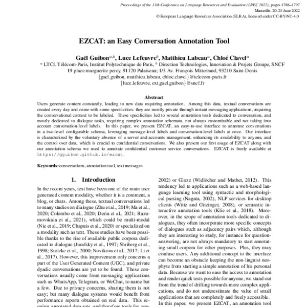 EZCAT: an Easy Conversation Annotation Tool - ACL Anthology