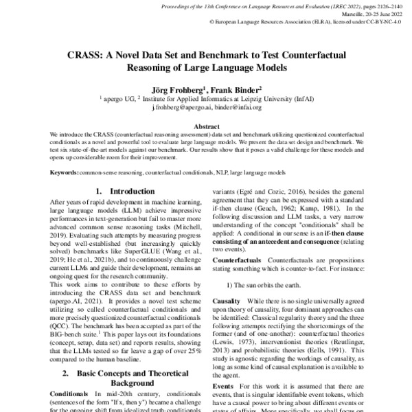 CRASS: A Novel Data Set and Benchmark to Test Counterfactual Reasoning ...