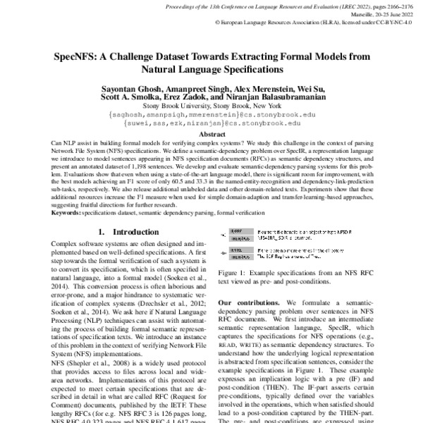 Specnfs A Challenge Dataset Towards Extracting Formal Models From