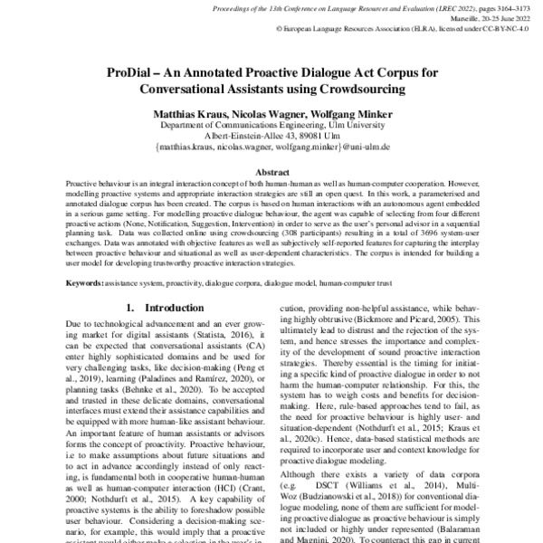 ProDial – An Annotated Proactive Dialogue Act Corpus for Conversational Assistants using ...