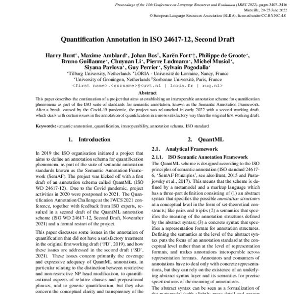 Quantification Annotation in ISO 24617-12, Second Draft - ACL Anthology