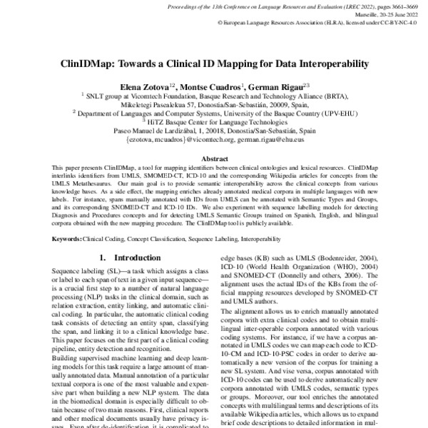 ClinIDMap: Towards a Clinical IDs Mapping for Data Interoperability ...
