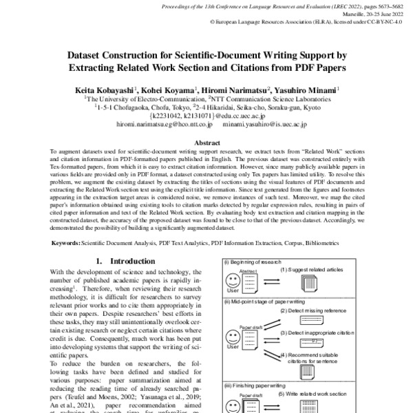 Dataset Construction for Scientific-Document Writing Support by ...