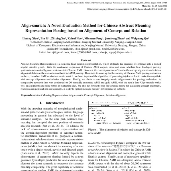 Align-smatch: A Novel Evaluation Method for Chinese Abstract Meaning Representation Parsing ...
