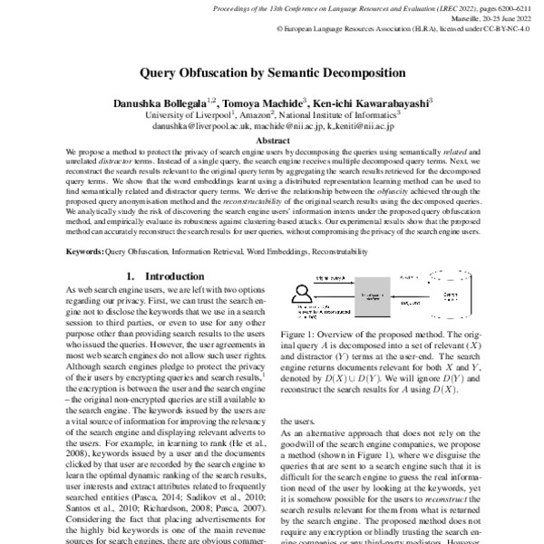 Query Obfuscation by Semantic Decomposition - ACL Anthology