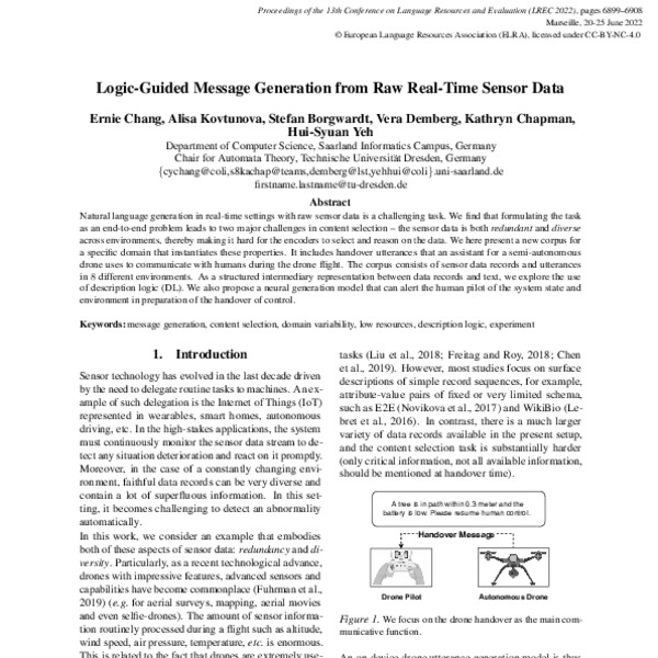 Logic-Guided Message Generation from Raw Real-Time Sensor Data - ACL Anthology