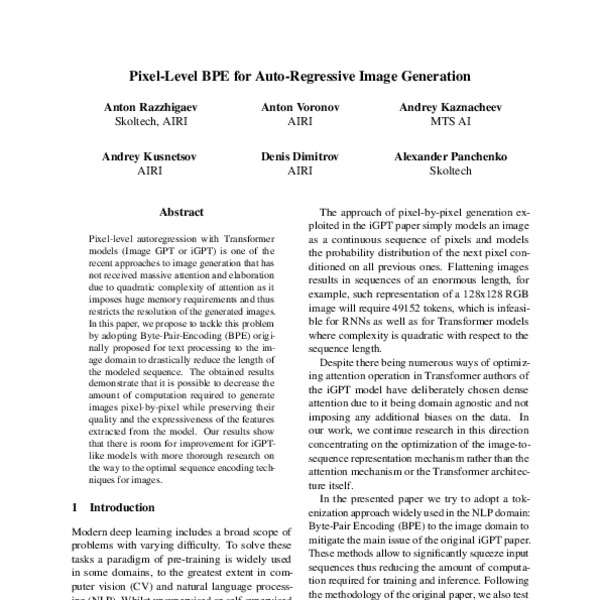 Pixel-Level BPE for Auto-Regressive Image Generation - ACL Anthology