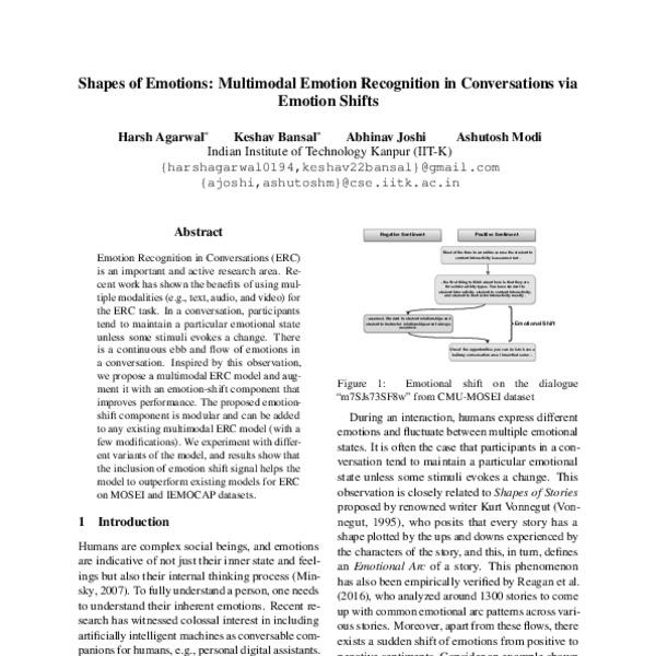 Shapes of Emotions: Multimodal Emotion Recognition in Conversations via ...