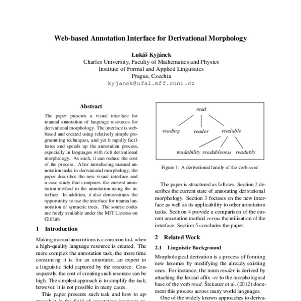 Web-based Annotation Interface for Derivational Morphology - ACL Anthology