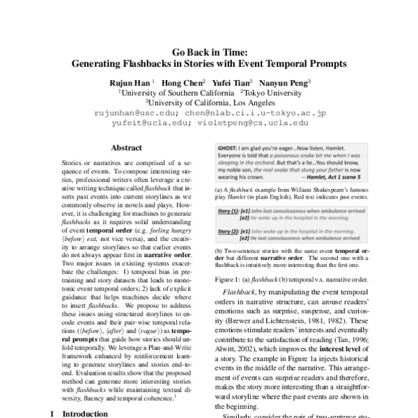 Go Back in Time: Generating Flashbacks in Stories with Event Temporal Prompts - ACL Anthology