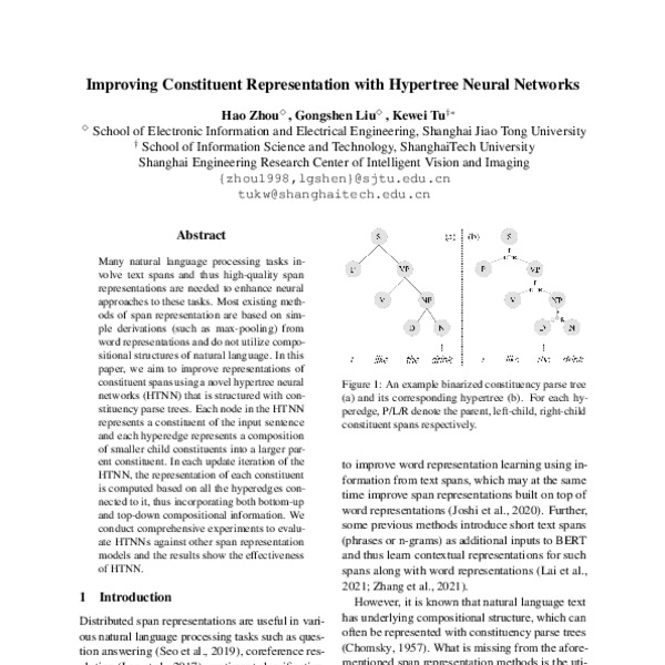 Improving Constituent Representation with Hypertree Neural Networks ...