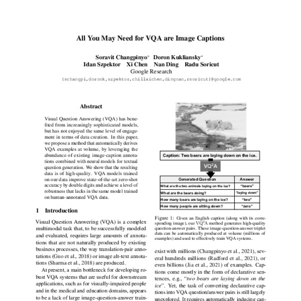 All You May Need for VQA are Image Captions - ACL Anthology