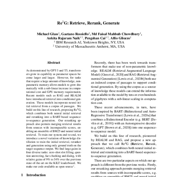 Re2G: Retrieve, Rerank, Generate - ACL Anthology