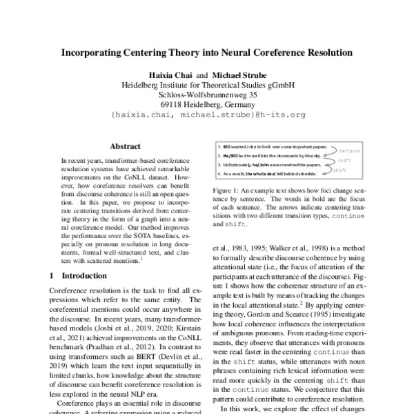 Incorporating Centering Theory into Neural Coreference Resolution - ACL Anthology