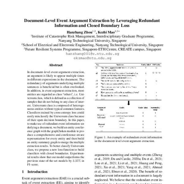 Document-Level Event Argument Extraction by Leveraging Redundant Information and Closed Boundary ...