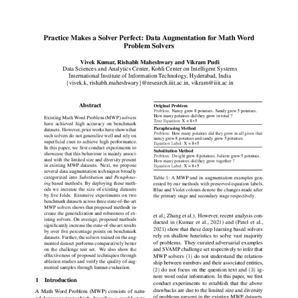 Practice Makes a Solver Perfect: Data Augmentation for Math Word ...