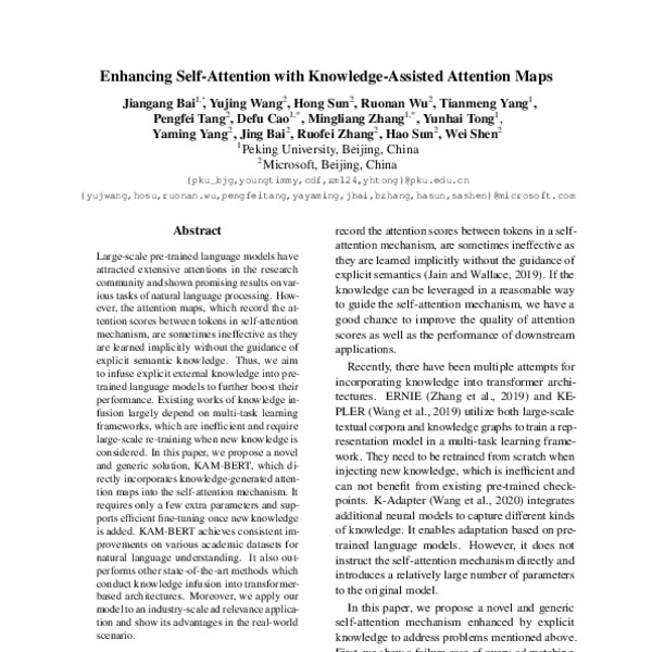 Enhancing Self-Attention with Knowledge-Assisted Attention Maps - ACL ...