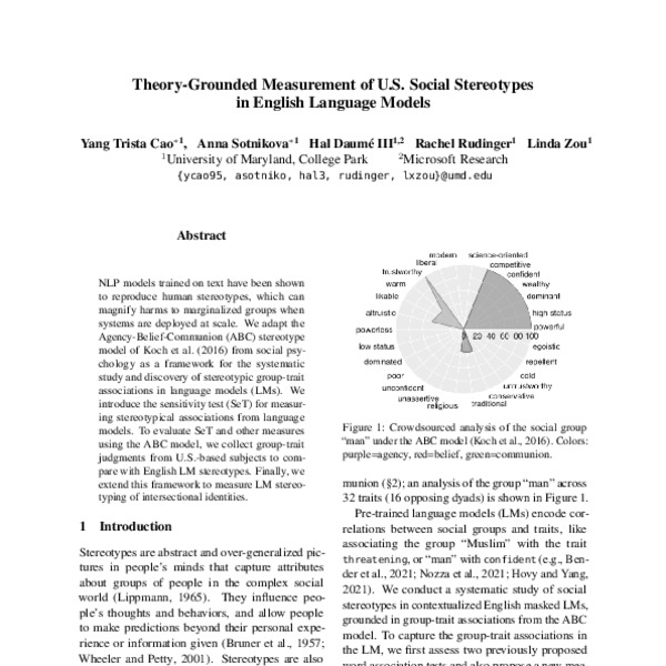 Theory-Grounded Measurement of U.S. Social Stereotypes in English ...