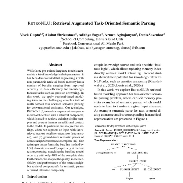 RetroNLU: Retrieval Augmented Task-Oriented Semantic Parsing - ACL Anthology