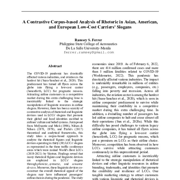 A Contrastive Corpus-based Analysis of Rhetoric in Asian, American, and ...